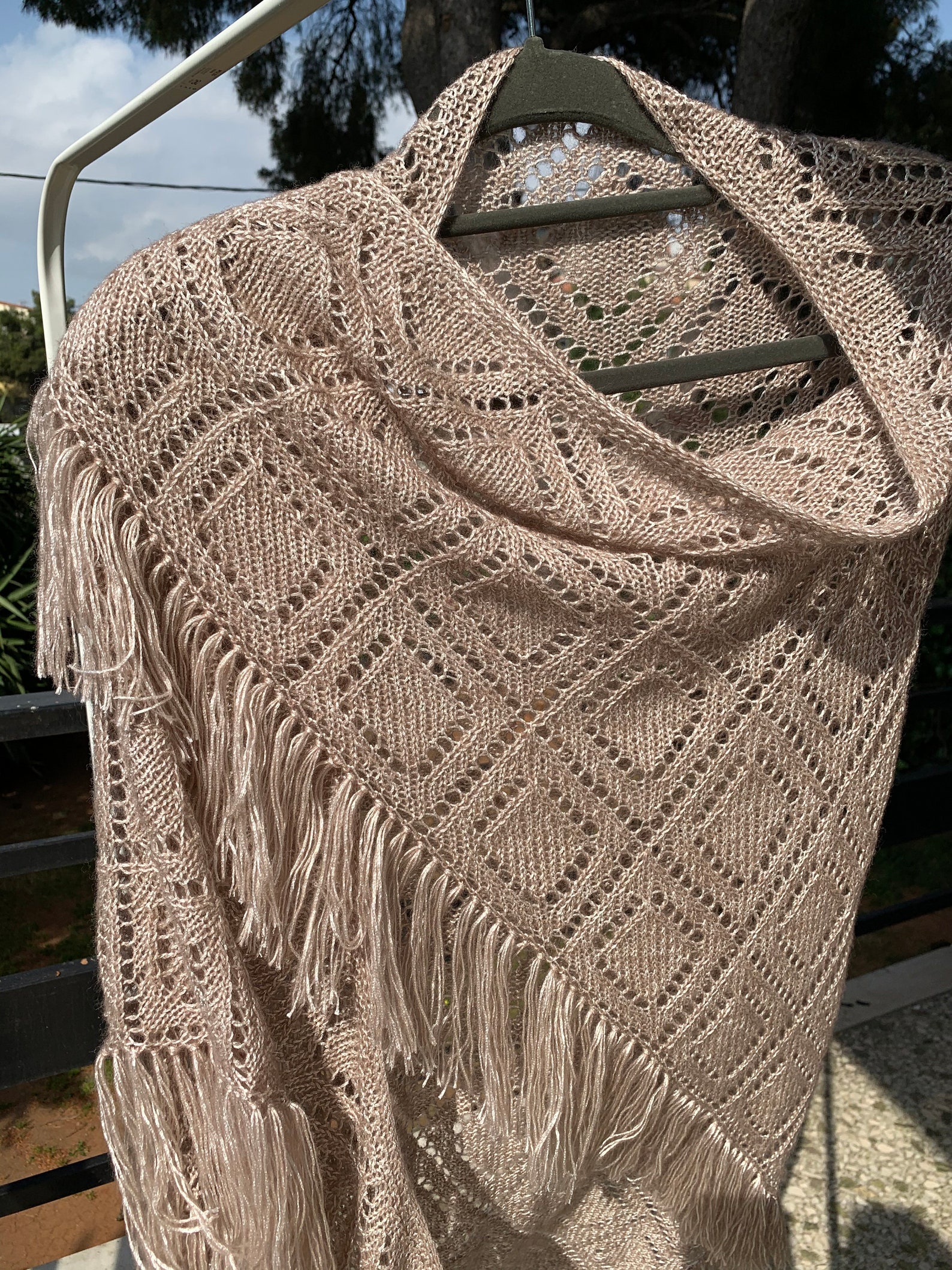 Large Triangular Shawls With Threads. Different Colors - Etsy