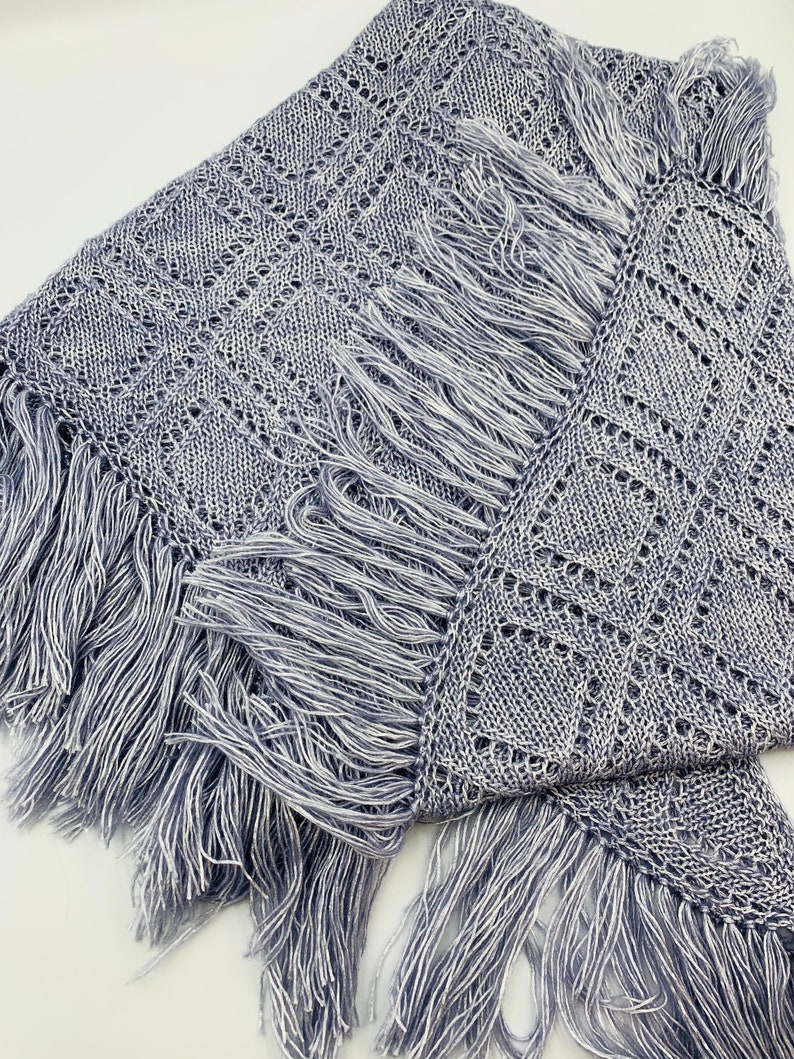 Large Triangular Shawls With Threads. Different Colors Triangular ...