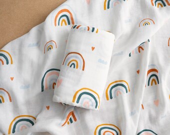 Neutral Rainbow Baby Blanket | Etsy