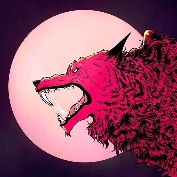Pink And Black Wolf