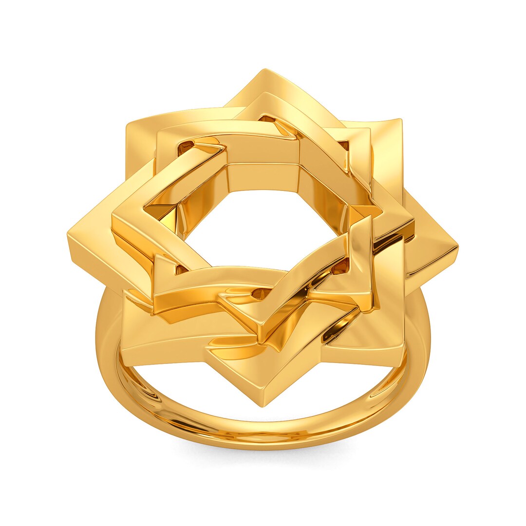 18K GOLD POINTED STAR Ring 18k Solid Gold 8 Pointed Star - Etsy