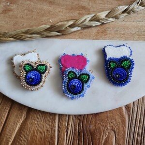 Beaded Blueberry Earrings Mikmaq Beadwork Native American Made - Etsy