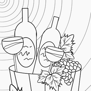 beautiful grape and wine coloring pages