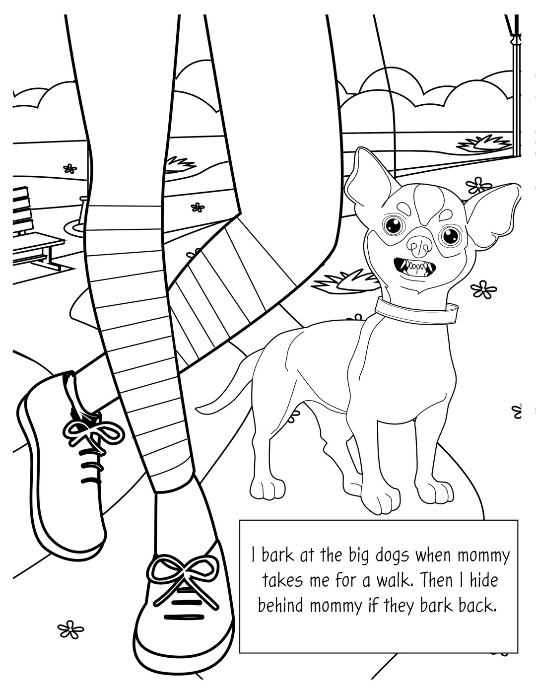 Pet Life Big Dog Chihuahua Pet Themed Coloring Page Digital Download ...