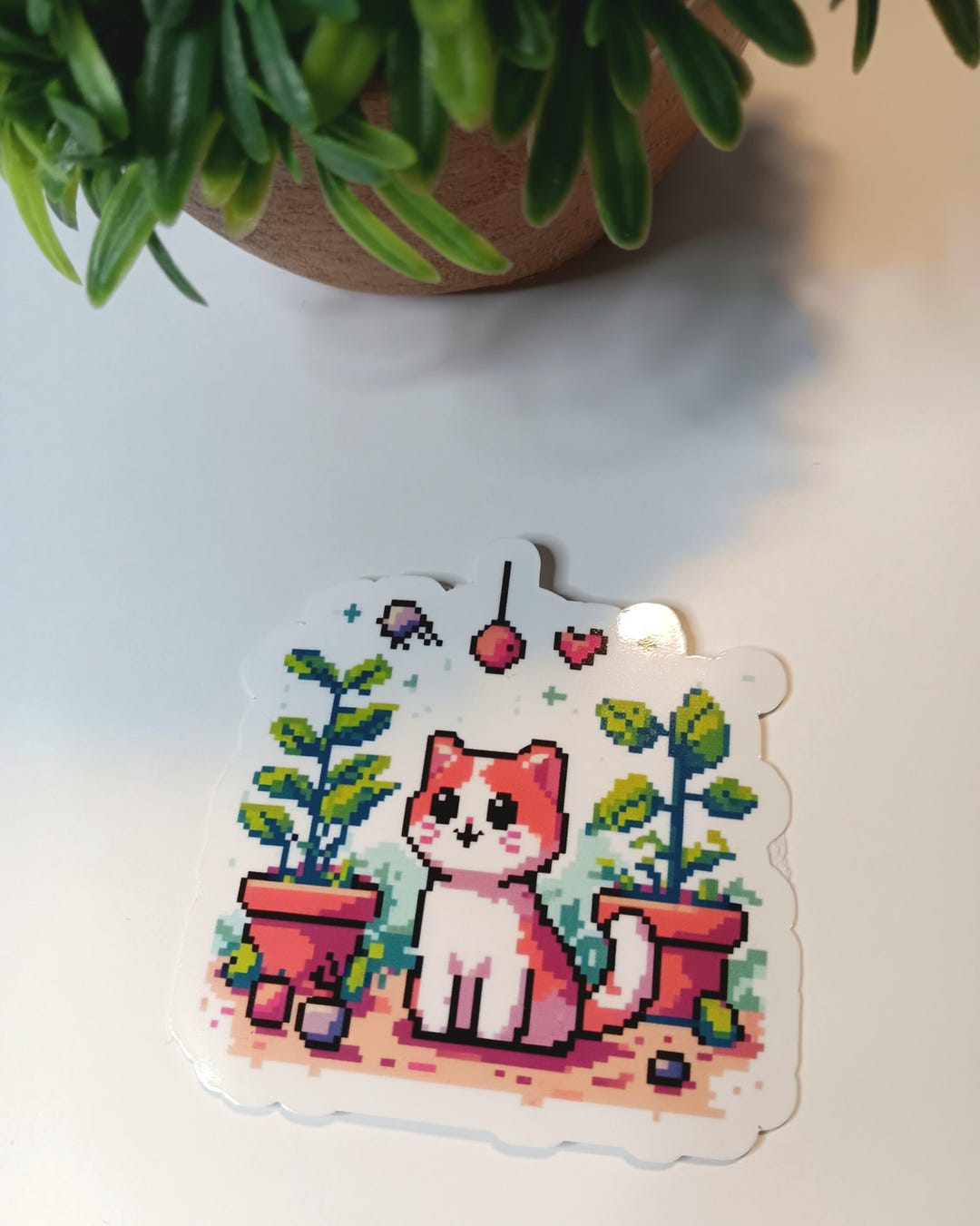 Pixel Cat Sticker, Kawaii Cat, Pixel Art, Cute Kitty Sticker, Die Cut ...