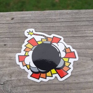 Comic Book Bomb Sticker, Bomb Sticker, Explosion Sticker, Die Cut ...
