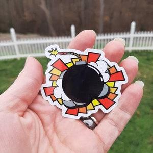 Comic Book Bomb Sticker, Bomb Sticker, Explosion Sticker, Die Cut ...
