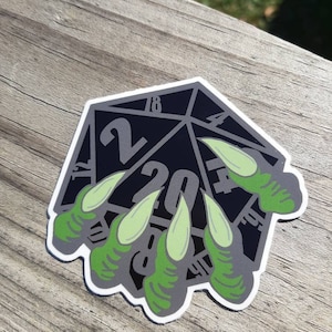 D20 Dice Sticker, Dice Sticker, Creature Sticker, Die Cut Sticker, D20 ...