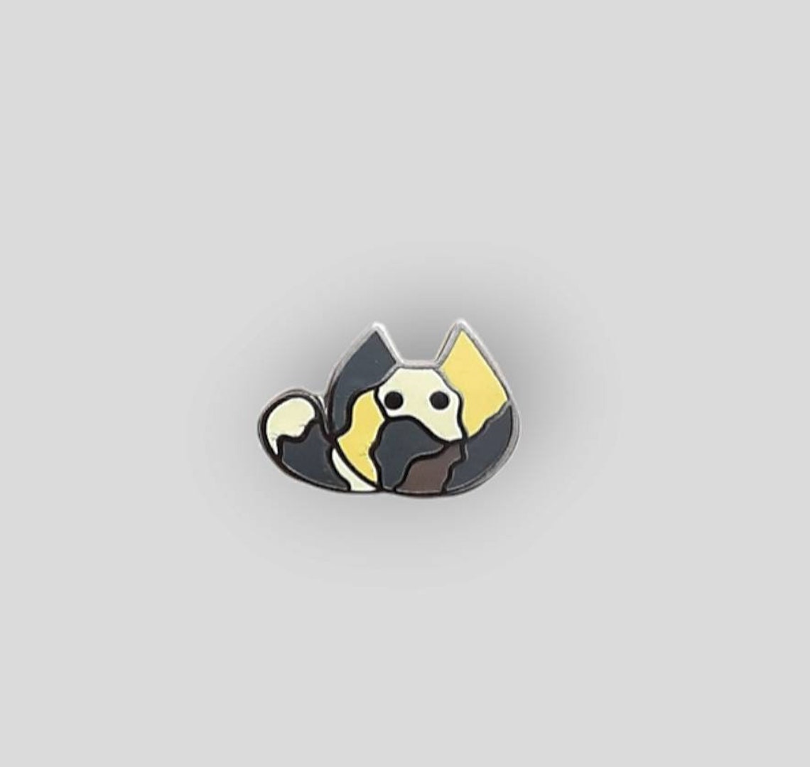 Mini Tortie Cat Black Plated Nickel Enamel Pin, Enamel Lapel Pin ...