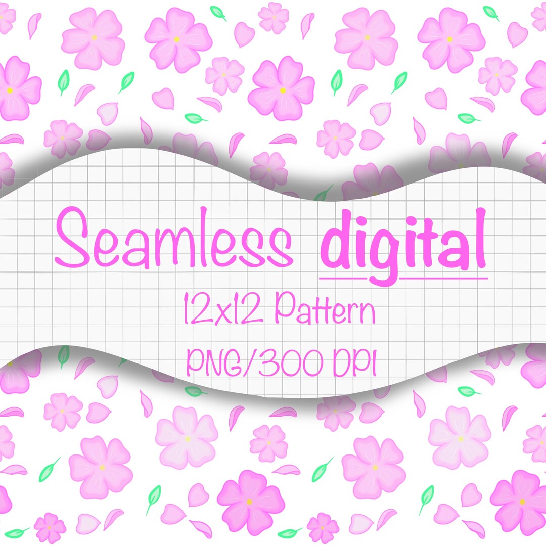Seamless PNG Sakura Flower Pattern Transparent Background Digital ...