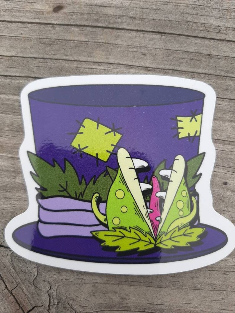 Creepy Top Hat Sticker Carnivorous Plant Sticker Halloween - Etsy