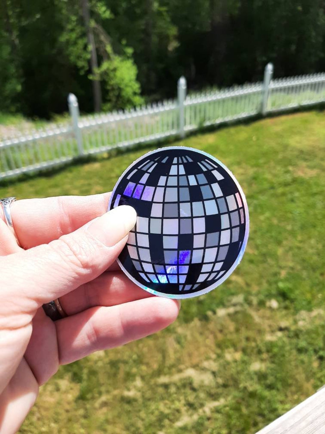 Holographic Disco Ball Sticker, Disco Ball Sticker, Dance Sticker, Die ...