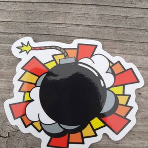 Comic Book Bomb Sticker, Bomb Sticker, Explosion Sticker, Die Cut ...