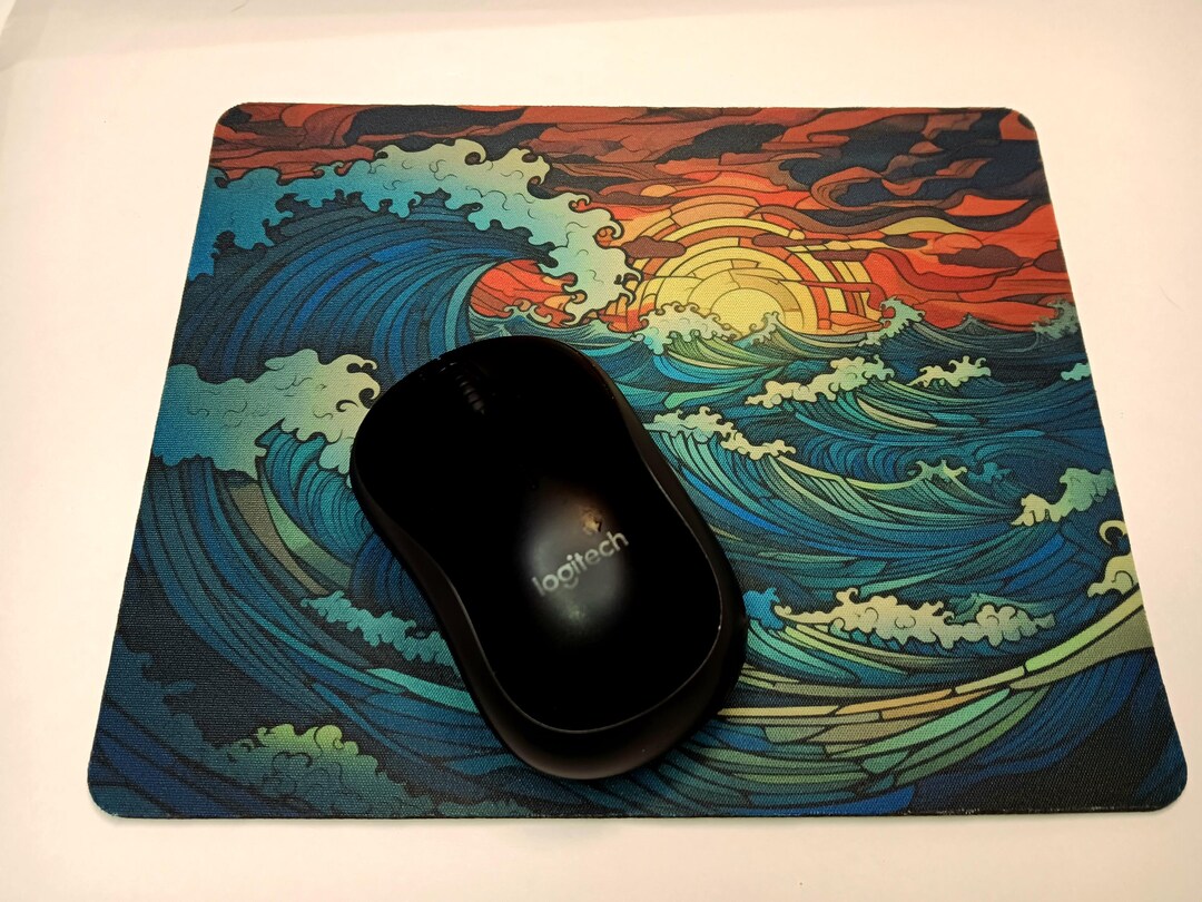 Ocean Waves Mouse Pad, Small Mouse Pad, Cute Mouse Mat, Small Neoprene ...