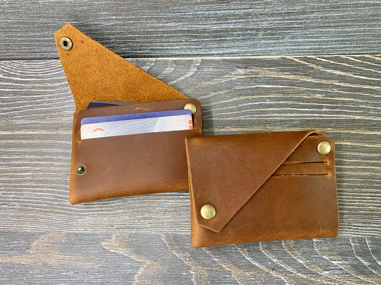 Men's Leather Wallet Minimalist Card Wallets Christmas | Etsy