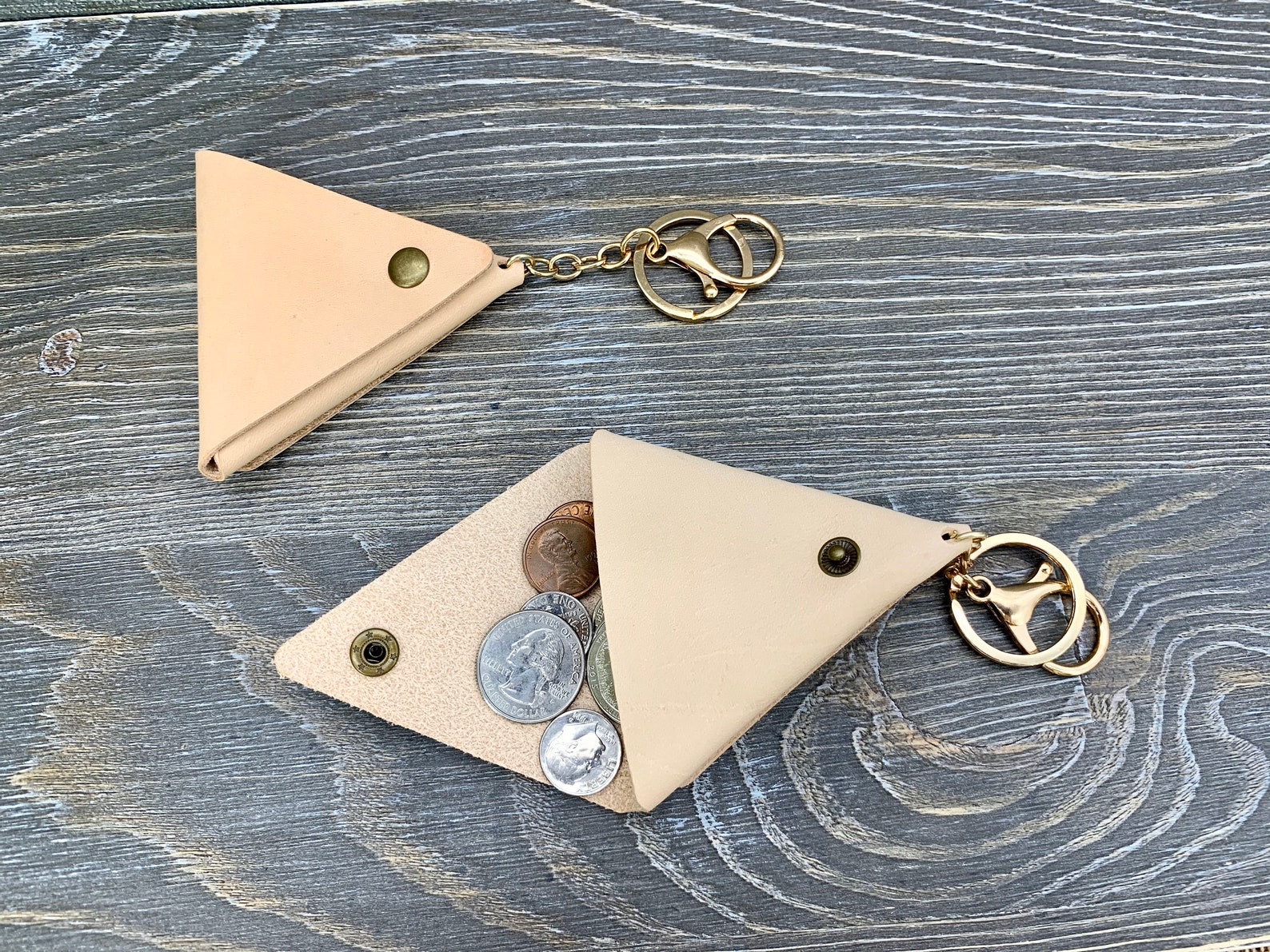 Leather Coin Purse Key Chain Leather Coin Purse Coin Holder - Etsy