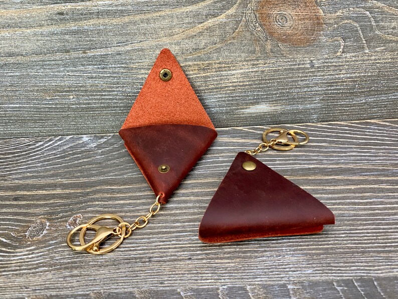 Leather Coin Purse Key Chain, Leather Coin Purse, Coin Holder Key Chain ...