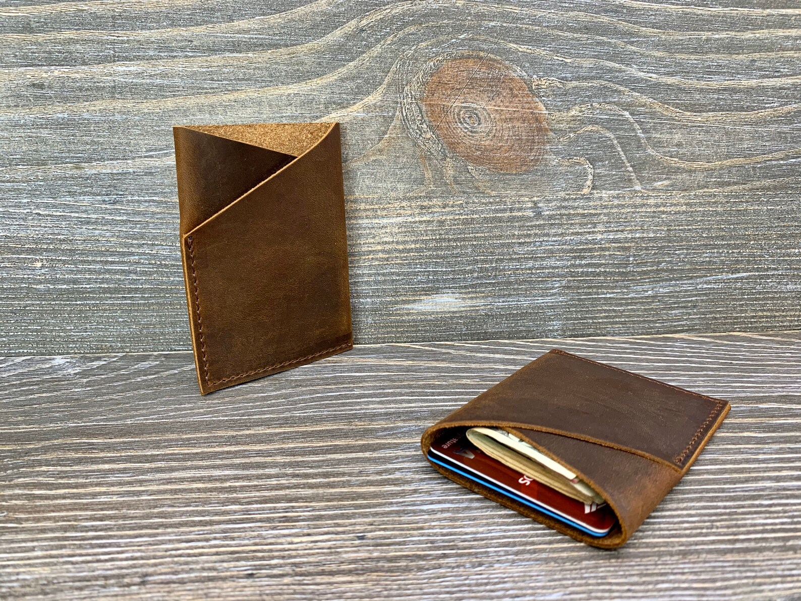 Mens Leather Card Sleeve, Personalized Credit Card Wallet, Slim Leather ...
