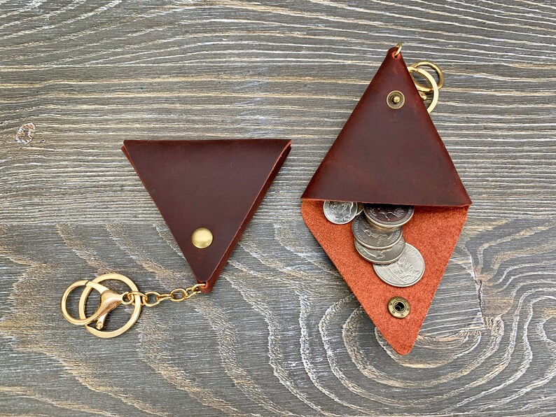 Leather Coin Purse Key Chain Leather Coin Purse Coin Holder - Etsy