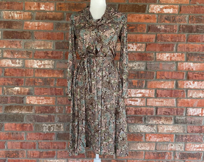 Joy Stevens 70s Vintage Cowl Neck Tent Dress Small Medium S M Floral ...