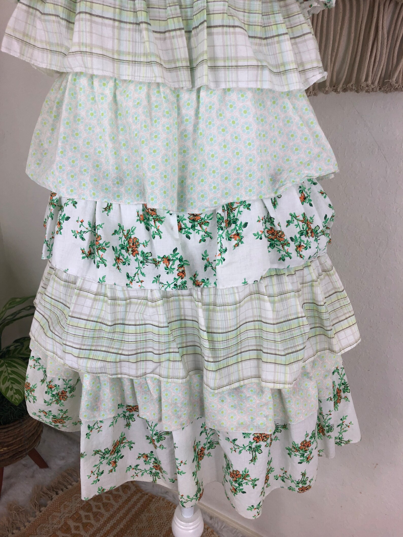 Shabby Chic Boho Cottagecore Tiered Mixed Print Cotton Mini - Etsy