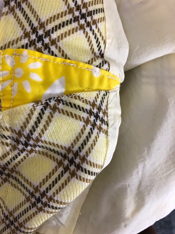 1960s vintage yellow plaid clueless vibes knee length… - Gem