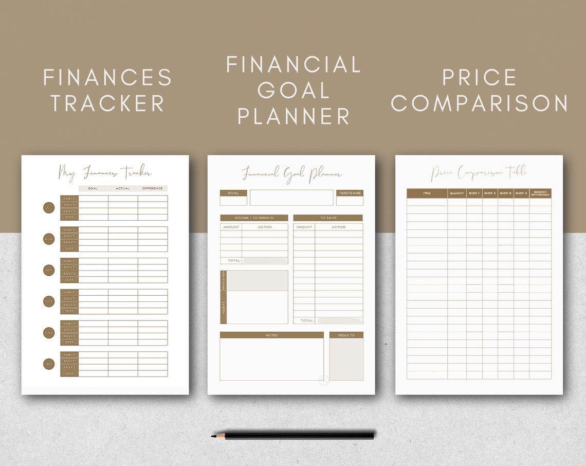 Printable Financial Journal Printable Finance Planner Printable Budget ...