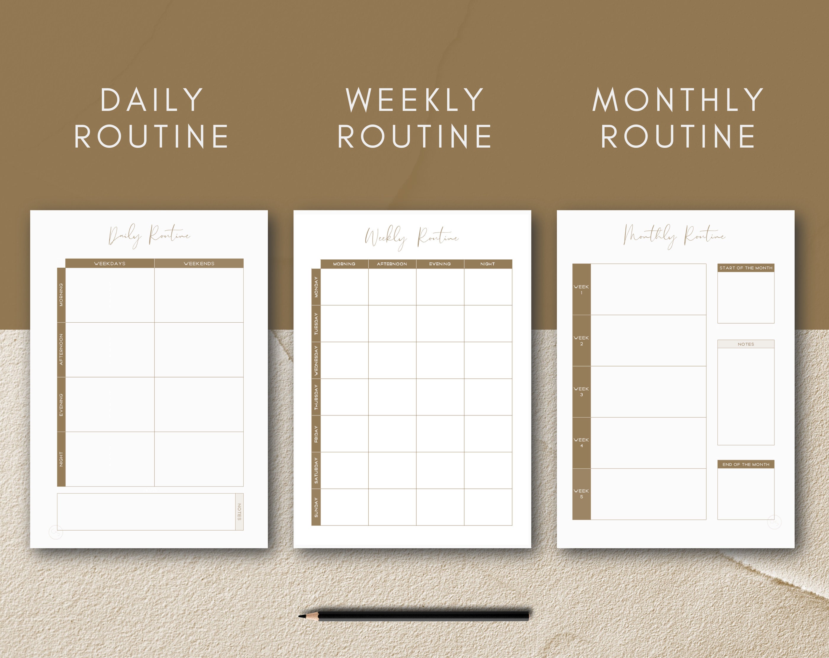 Printable Planner Daily Weekly Monthly Planner Routines - Etsy