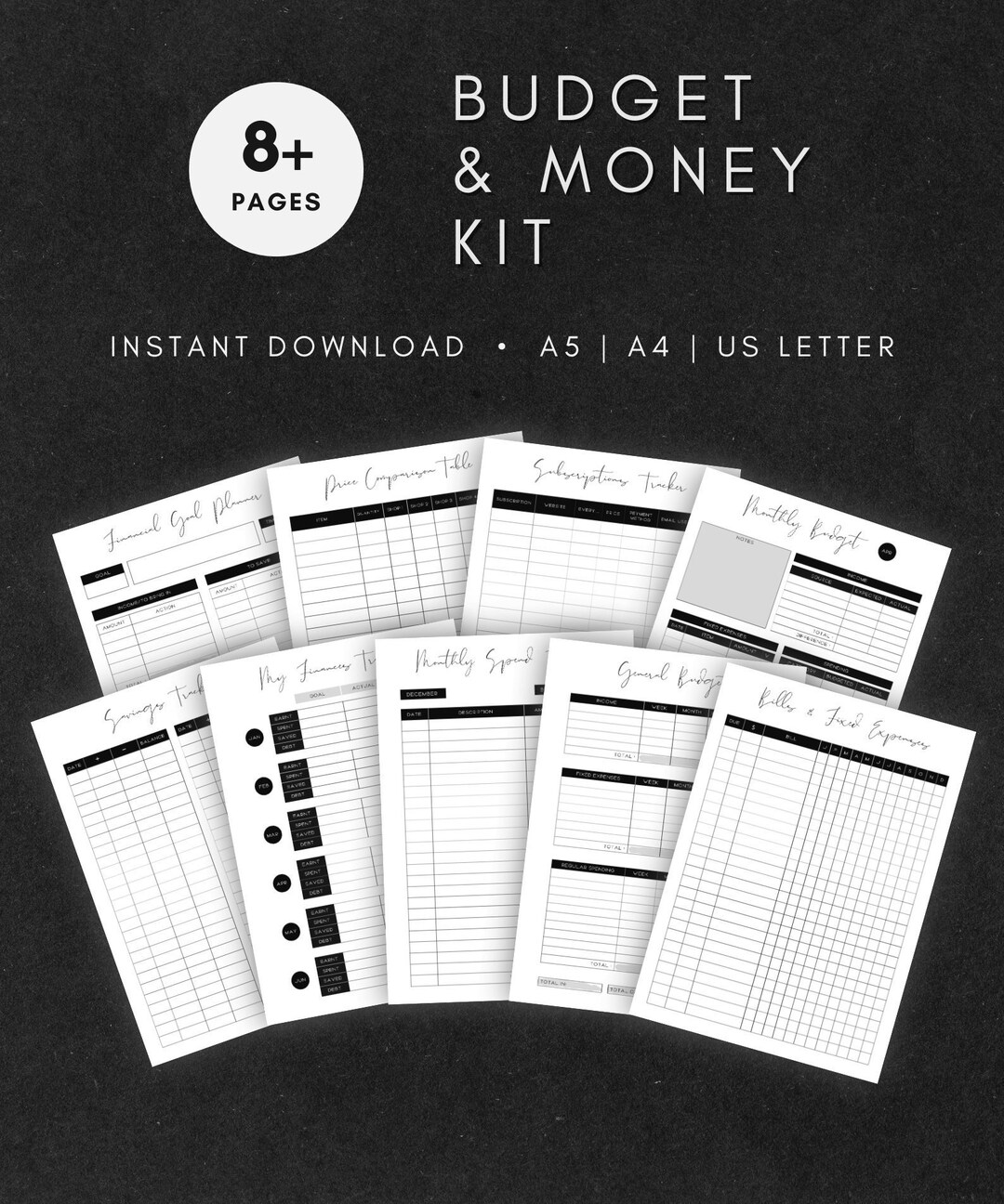 Printable Financial Journal Printable Finance Planner Printable Budget ...