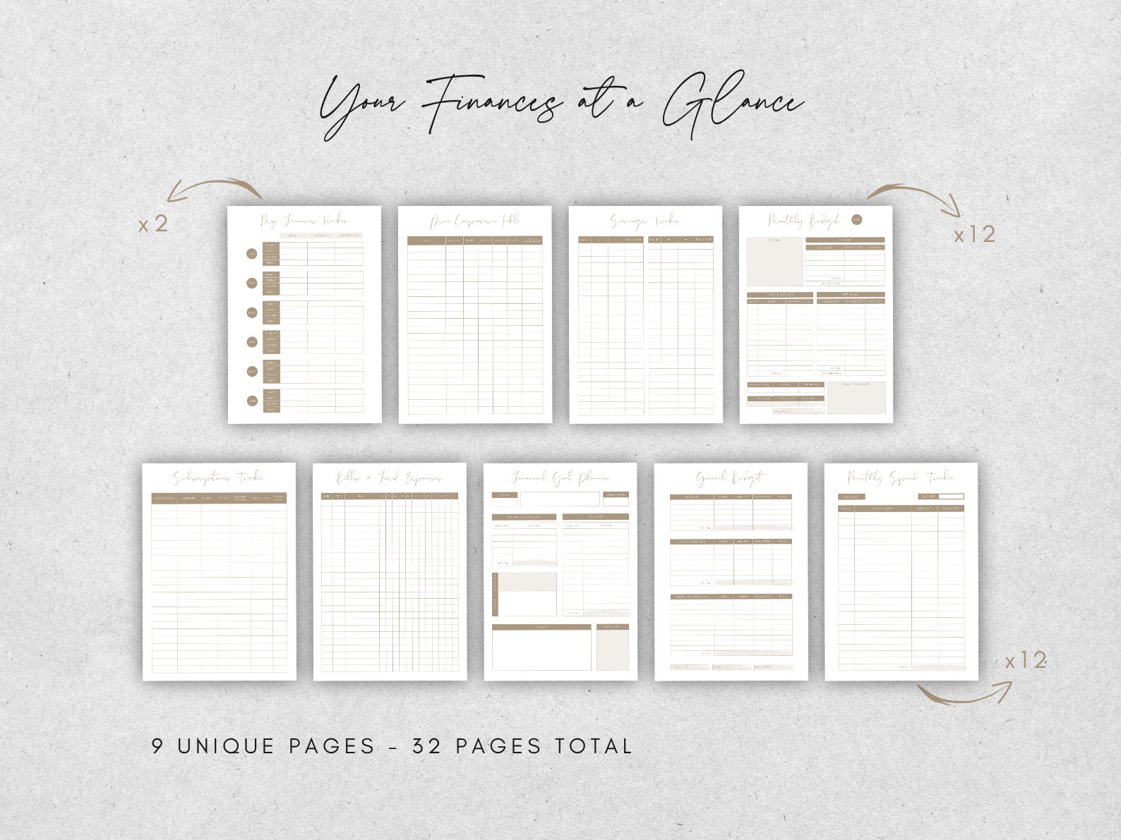 Printable Financial Journal | Printable Finance Planner | Printable ...