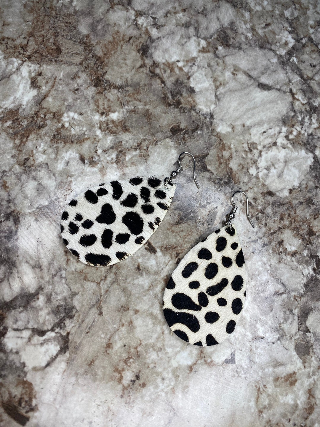 Cowhide Earrings / Cows / Cow Print / Leopard / Cow Print Jewelry - Etsy