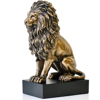 Cubic Lion Statue, Geometric Lion Sculpture, Lion Sculpture, Large ...