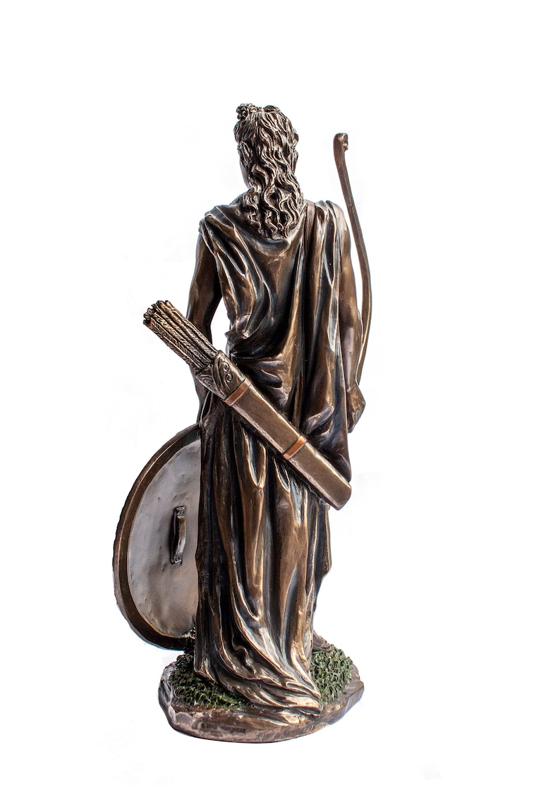 Apollo Roman Greek God With Shield and Bow Bronzed Statue - Etsy Ireland