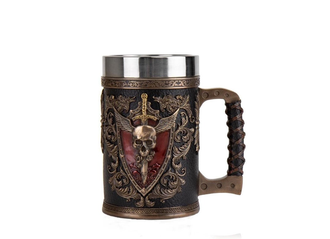 Winger Skull Crest Beer Stein- Stainless Steel Tumbler - Etsy