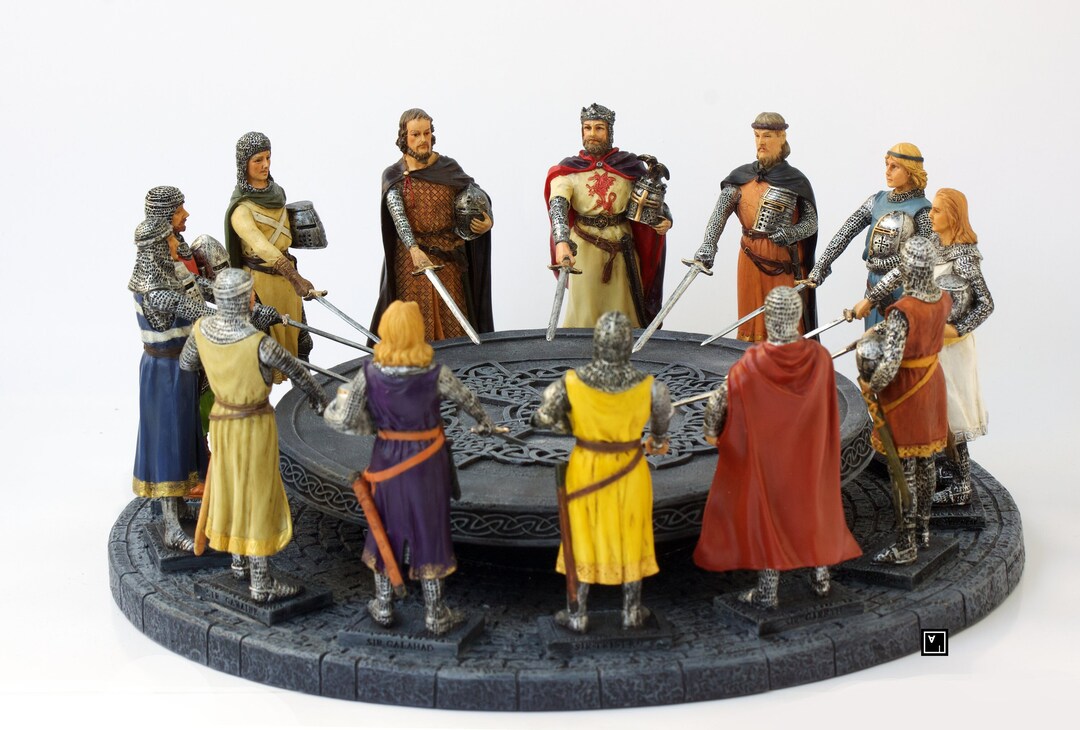 King Arthur With 12 Knights of the Round Table Statue - Etsy