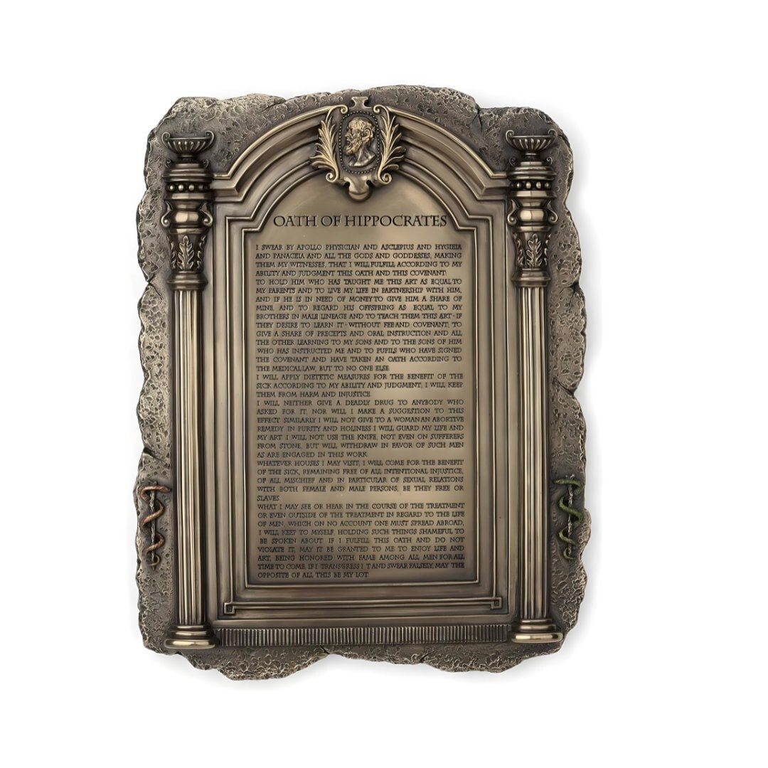 Hippocrates's Hippocratic Oath Plaque Physician Office Decor - Perfect ...
