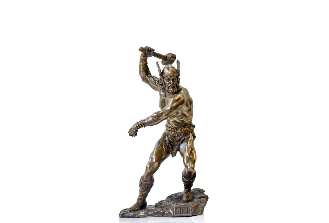 Thor Statue Figurine.thor Bronzed Sculpture.norse Gods Statue.odin.thor ...