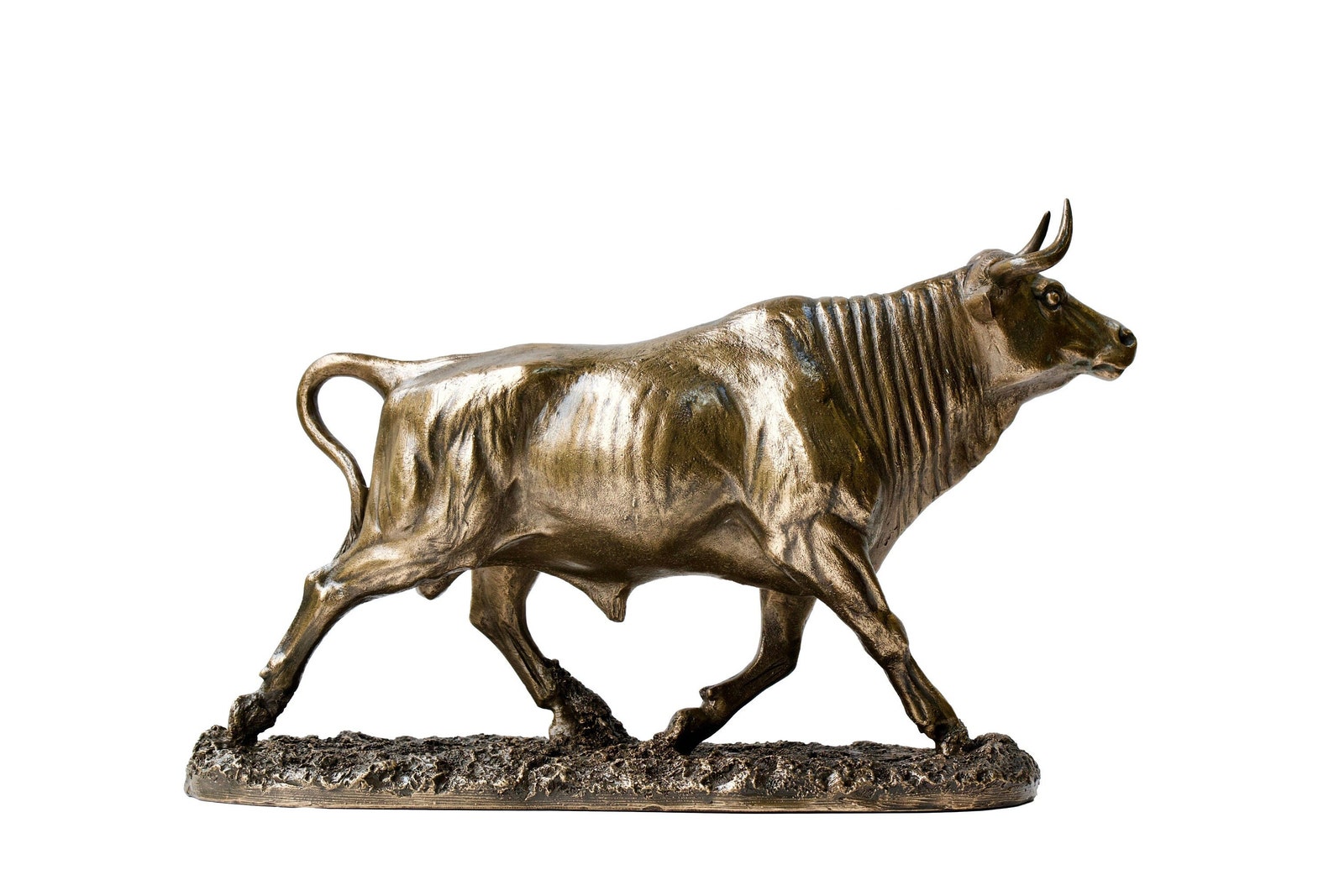 Bronzed Bull Statue Figurine.bull Market Gift.stock Market - Etsy
