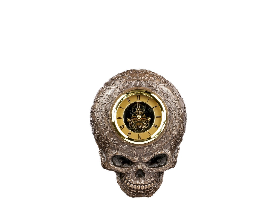 8.25 Inches Steampunk Skeleton Skull Wall Clock - Etsy
