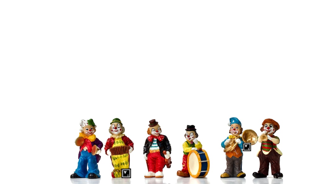 Six Musical Clowns Figurine. Musical Clowns Statue - Etsy