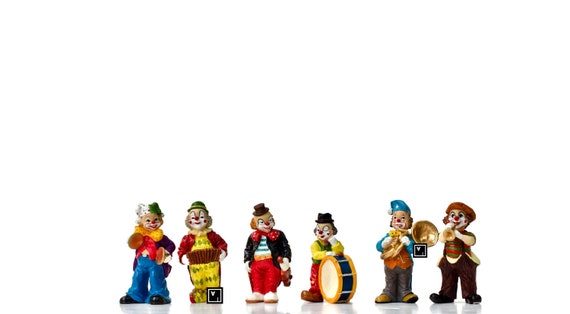 Six Musical Clowns Figurine. Musical Clowns Statue - Etsy