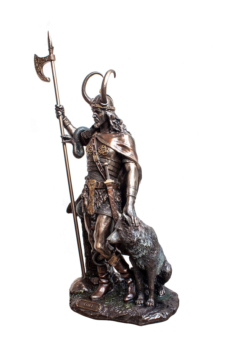 Bronzed Loki Norse God Figurine Statue Sculpture Viking 36cm - Etsy