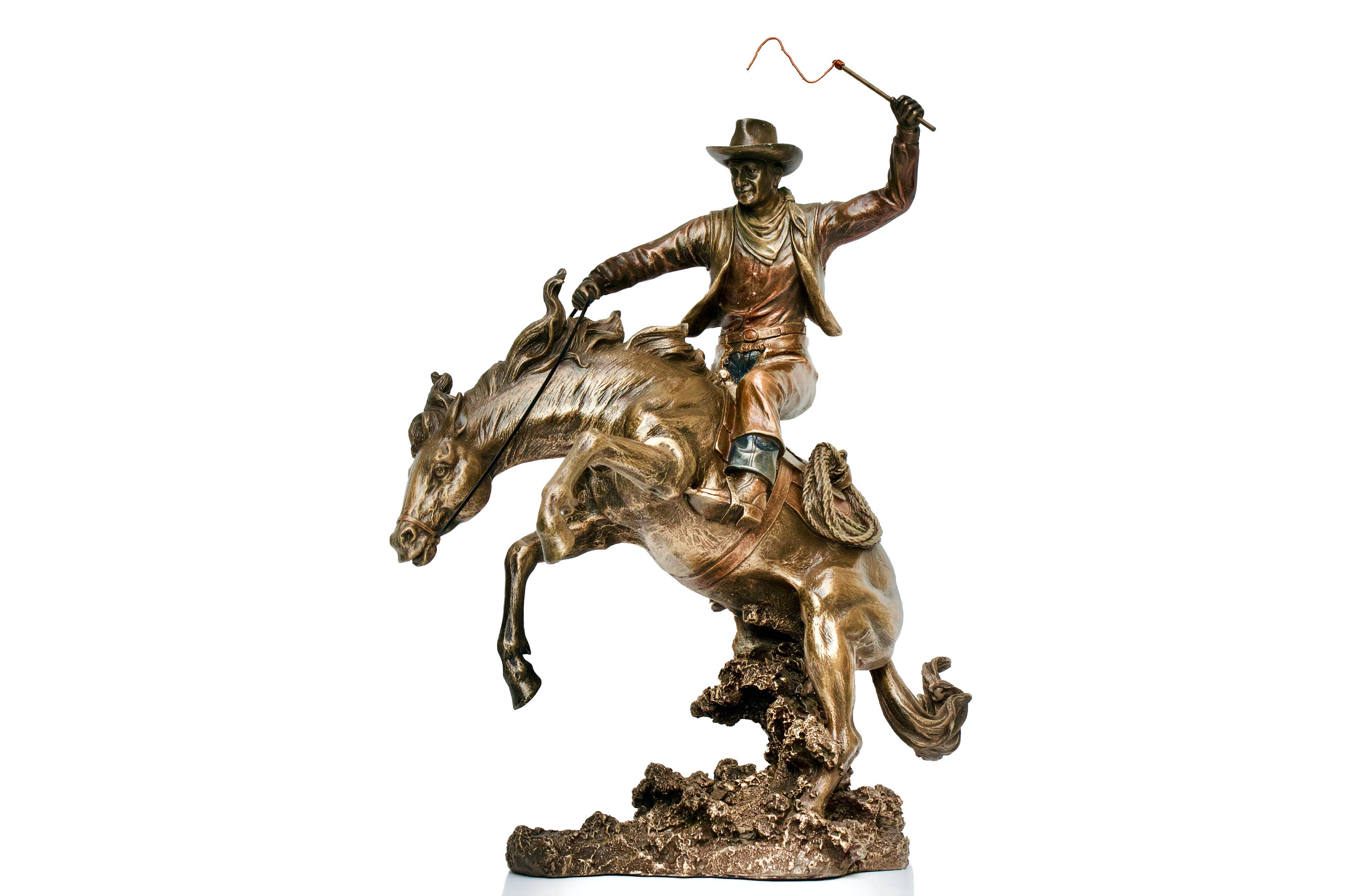 Cowboy Statue Figurine.wild Rodeo Ride. the Bronco Buster - Etsy