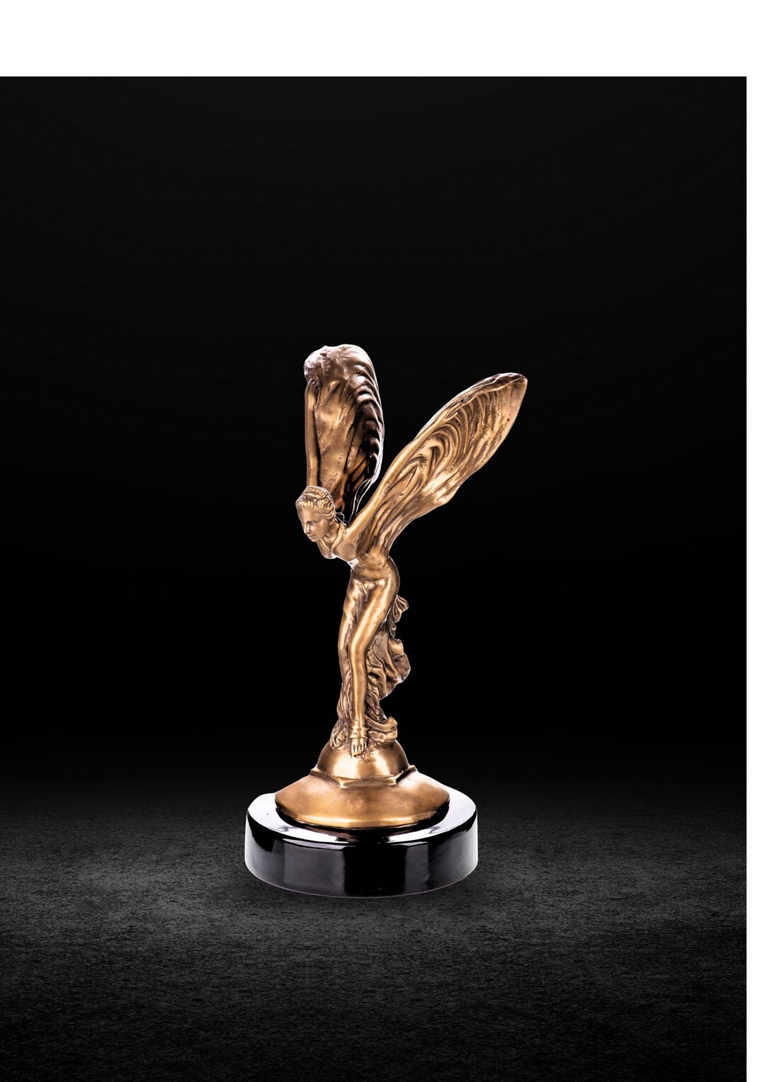 Art Deco Bronze Spirit of Ecstasy Mascot Sculpture With Marble Base ...