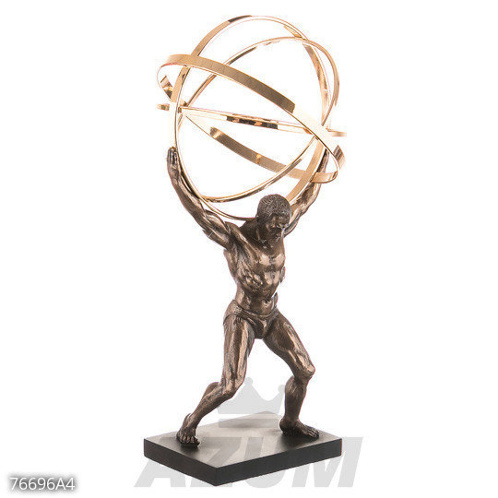 Atlas Bronze Figurine With Globe.atlas Sculpture Statue With - Etsy