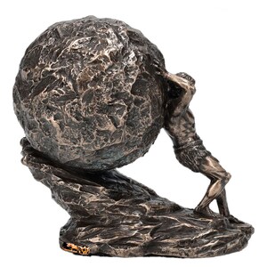 Sisyphus Rolling Boulder Statue: Veronese Bronze Finish Decor - Etsy
