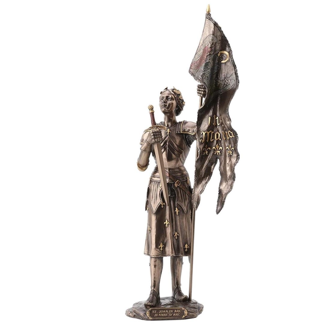 St. Joan of Arc Statue: Hand-painted Cold Cast Bronze Sculpture - Etsy