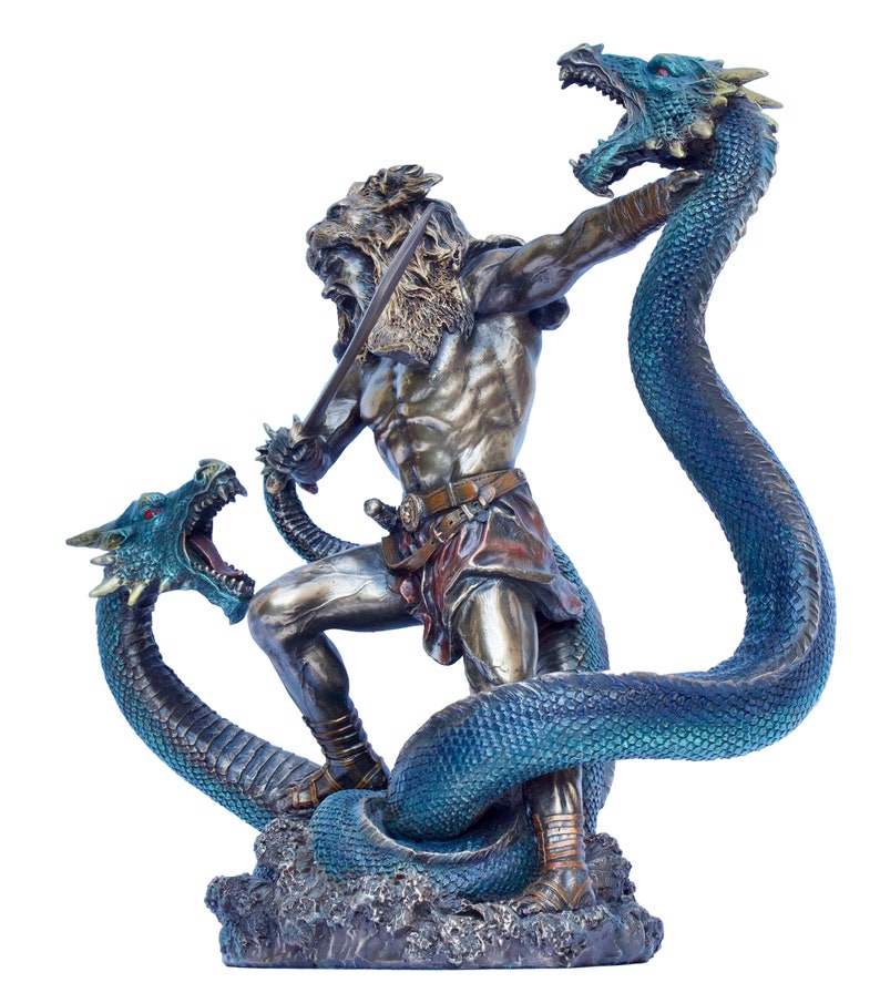 Hercules Battling the Hydra Statue - Etsy