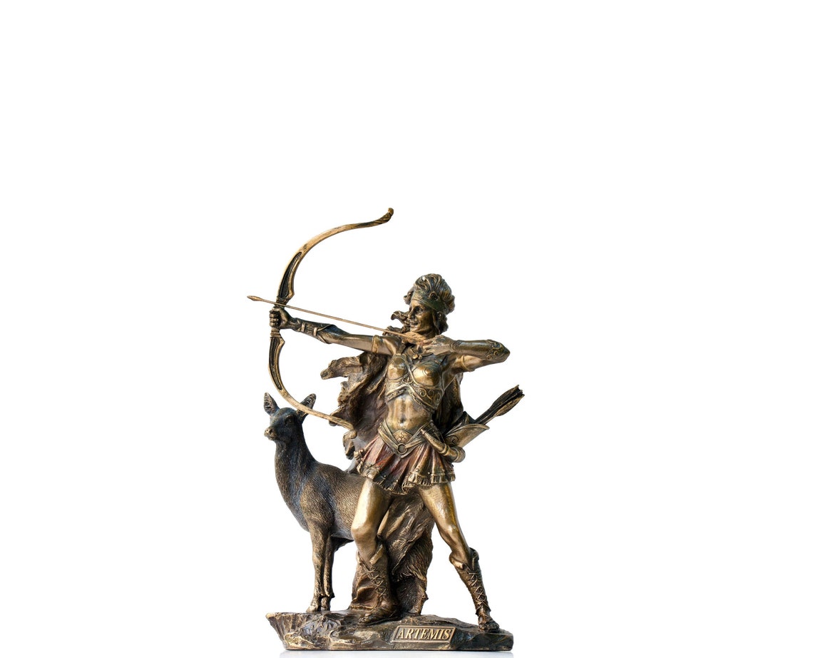 Artemis Bronzed Figurine Statue. Greek Goddess Statue.greek - Etsy