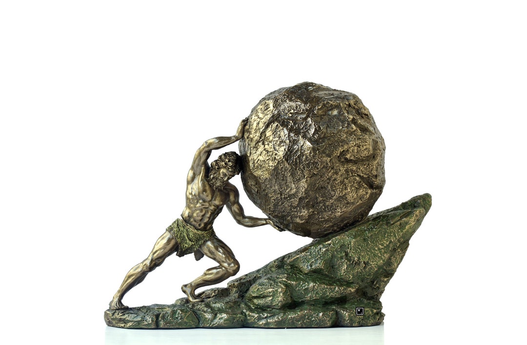 Sisyphus Statue.sisyphus Who Pushes the Eternal Boulder. - Etsy